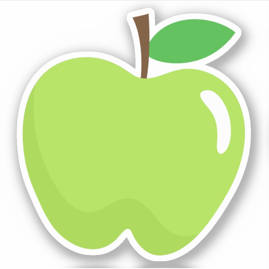 Fresh green apple sticker | Zazzle