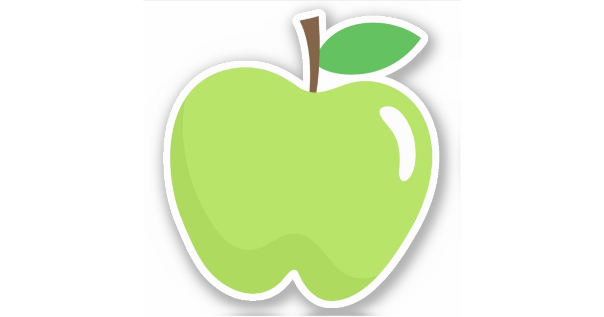 Fresh green apple sticker | Zazzle