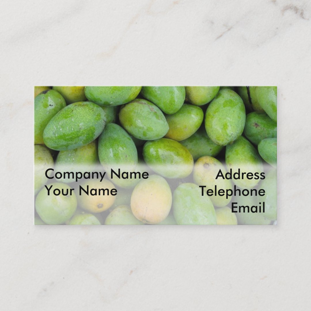 Fresh Green Mangos Business Card | Zazzle