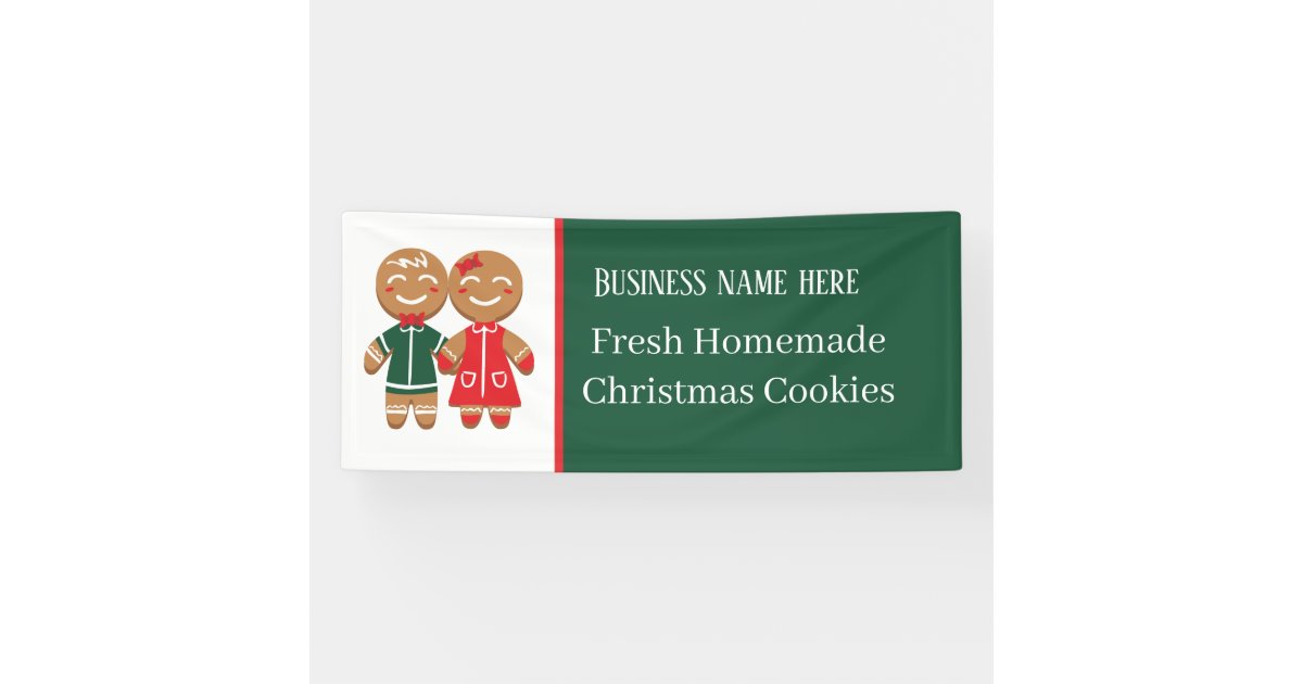 Fresh Homemade Christmas cookie add text Banner | Zazzle