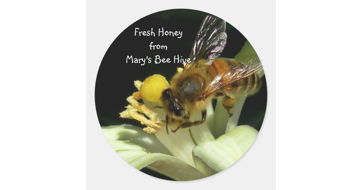 Fresh Honey Bee Hive Sticker Labels | Zazzle