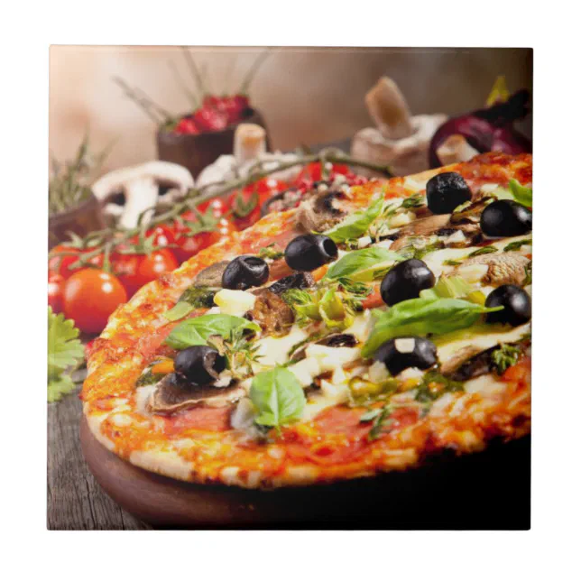 Fresh Italian pizza Ceramic Tile | Zazzle