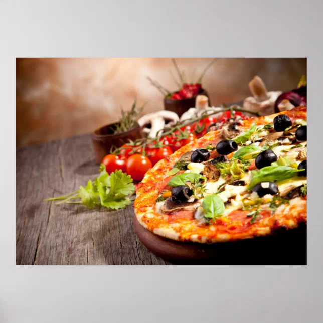 Fresh Italian pizza Poster | Zazzle