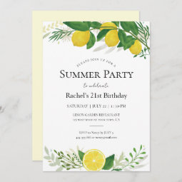 Fresh Lemon Birthday Party Invitation | Zazzle