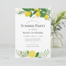 Fresh Lemon Birthday Party Invitation | Zazzle