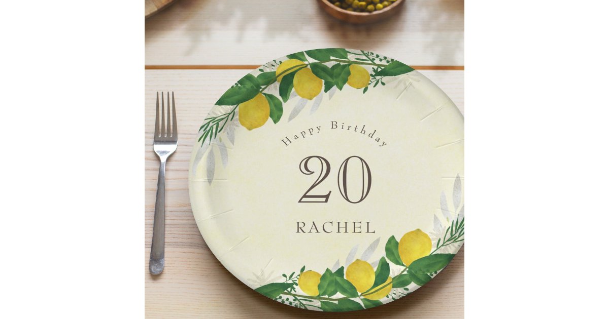 Fresh Lemon Birthday Party Paper Plate | Zazzle