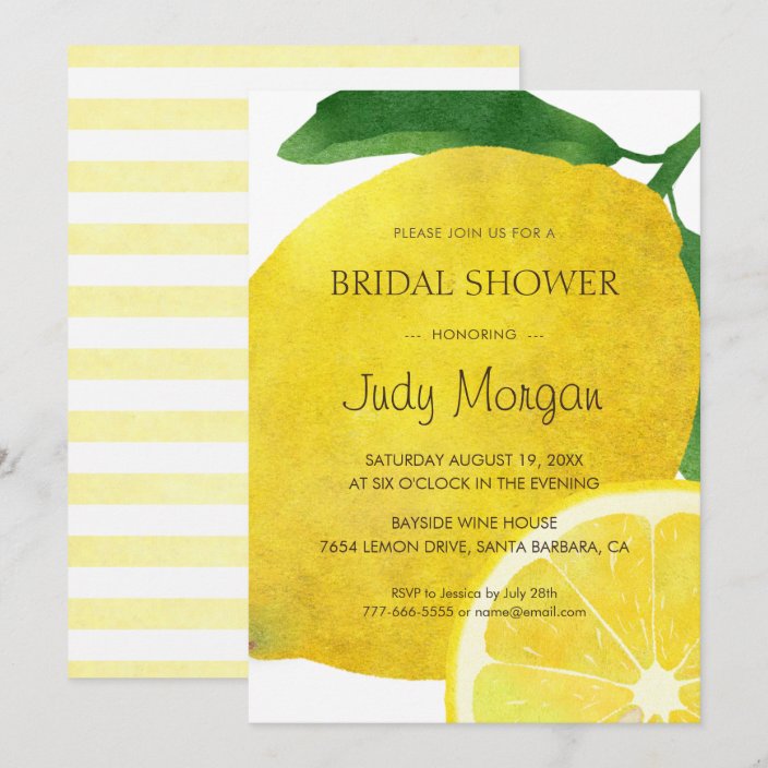 Fresh Lemon Bridal Shower Invitation Card | Zazzle