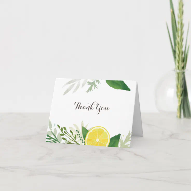 Fresh lemon thank you card | Zazzle