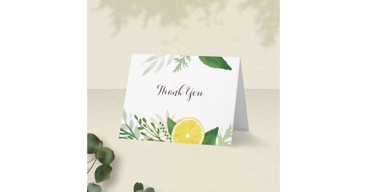 Fresh lemon thank you card | Zazzle