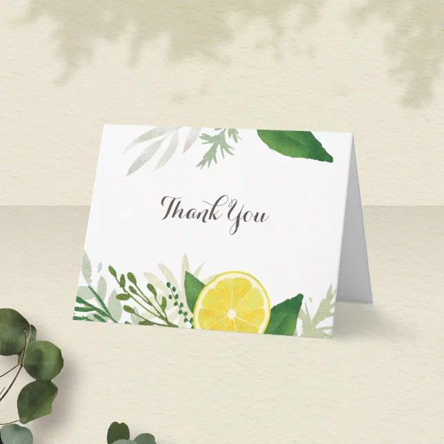 Fresh lemon thank you card | Zazzle