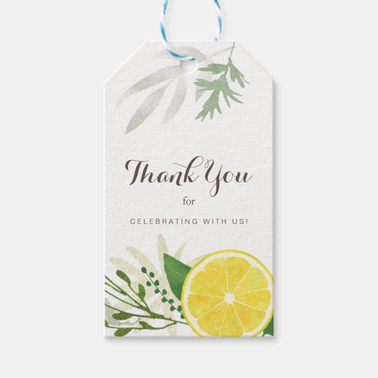 Fresh Lemon Thank You Gift Tags | Zazzle
