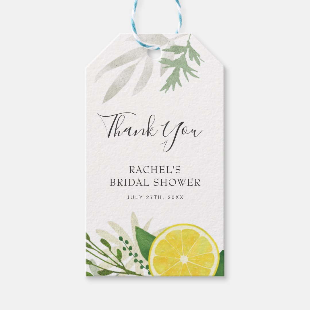Fresh Lemon Thank You Gift Tags | Zazzle