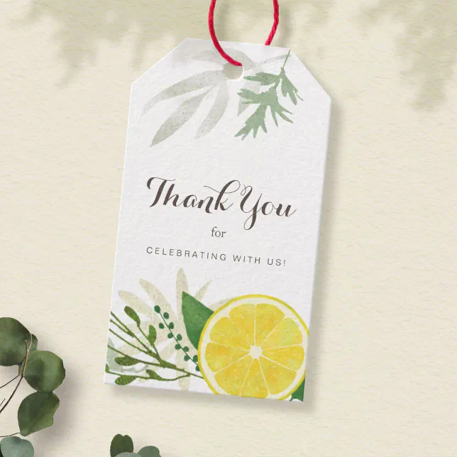 Fresh Lemon Thank You Gift Tags | Zazzle