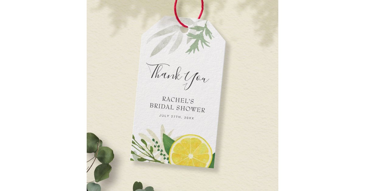 Fresh Lemon Thank You Gift Tags | Zazzle
