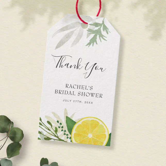 Fresh Lemon Thank You Gift Tags | Zazzle