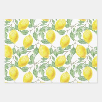 Fresh Lemon Wrapping Paper Sheet Set | Zazzle