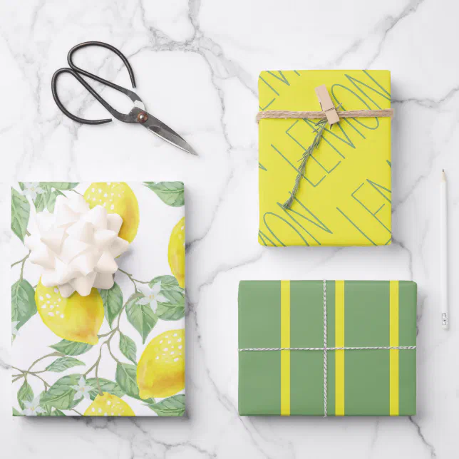 Fresh Lemon Wrapping Paper Sheet Set | Zazzle