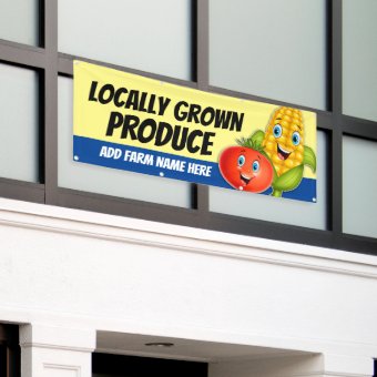 Fresh Local Produce Vegetable Stand Banner | Zazzle