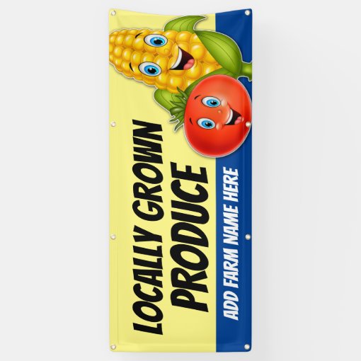 Fresh Local Produce Vegetable Stand Banner | Zazzle