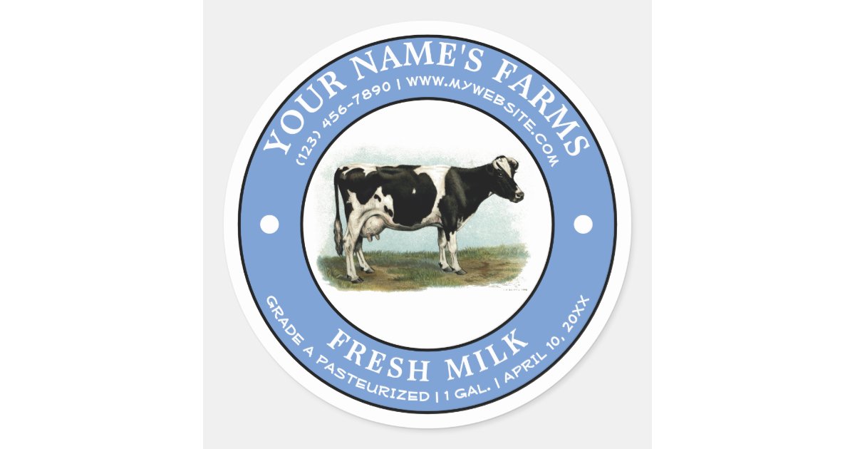 Fresh Milk Label Template | Zazzle