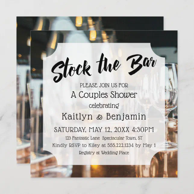 Fresh & Modern Stock the Bar Couples Shower Invitation | Zazzle