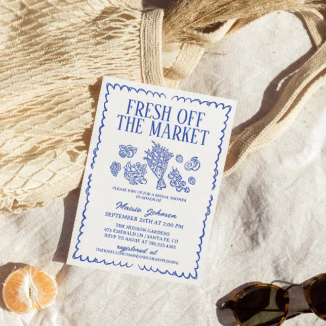 Fresh Off The Market Bridal Shower, Farmers Market Invitation | Zazzle