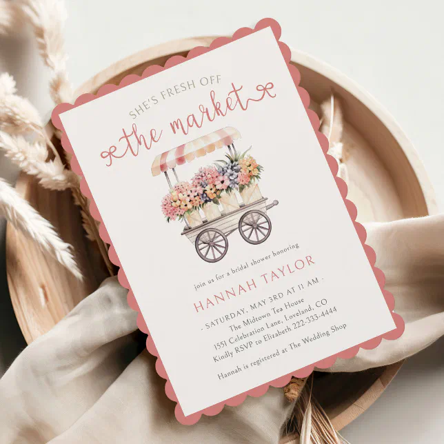 Fresh Off The Market Bridal Shower Invitation | Zazzle