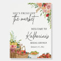 Fresh Off The Market Bridal Shower Welcome Sign | Zazzle