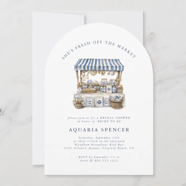 Fresh off the Market - Coastal Market Bridal Invitation | Zazzle