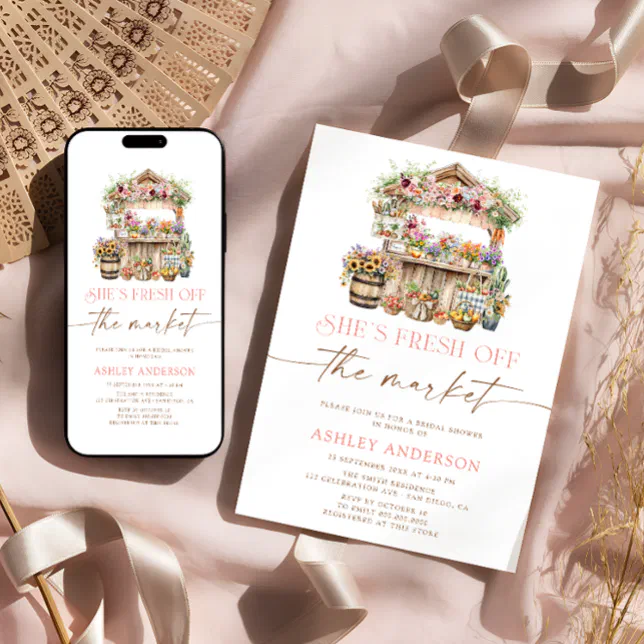 Fresh Off The Market Farmers Market Bridal Shower Invitation | Zazzle