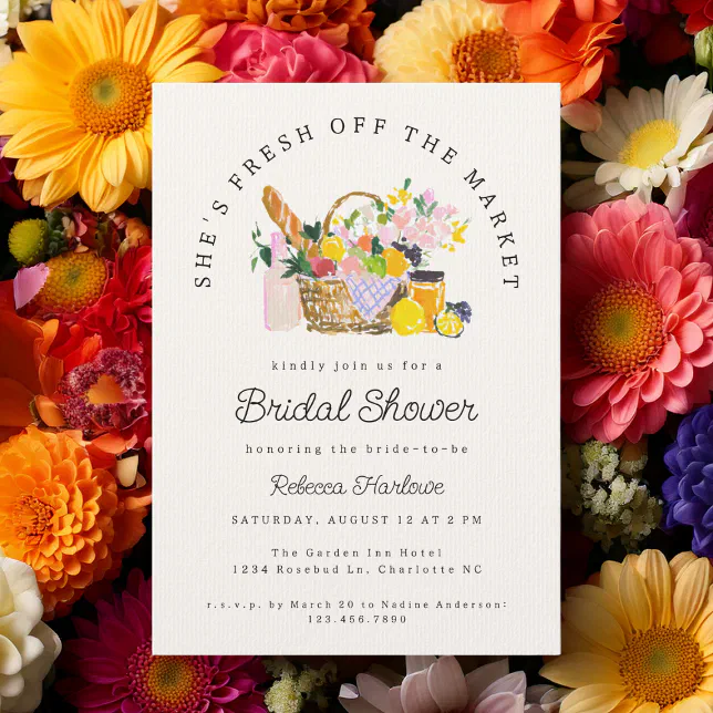 Fresh Off The Market Farmers Market Bridal Shower Invitation | Zazzle