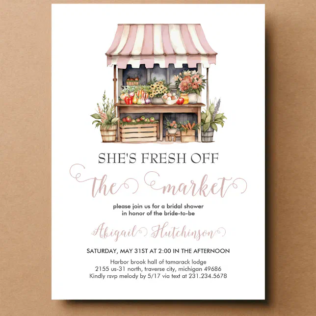 Fresh off The Market Farmer's Market Bridal Shower Invitation | Zazzle