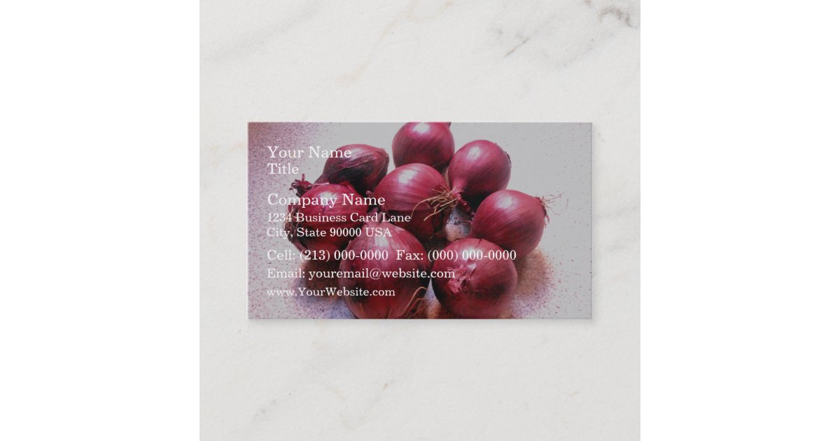 Fresh onions business card | Zazzle.com