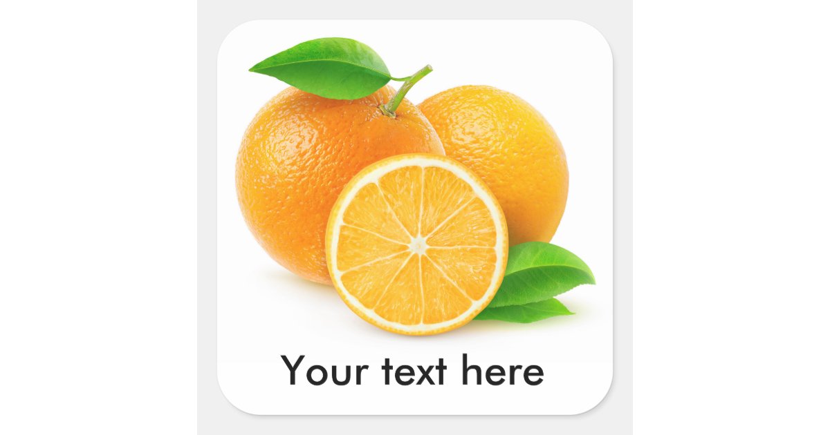 Fresh oranges square sticker | Zazzle