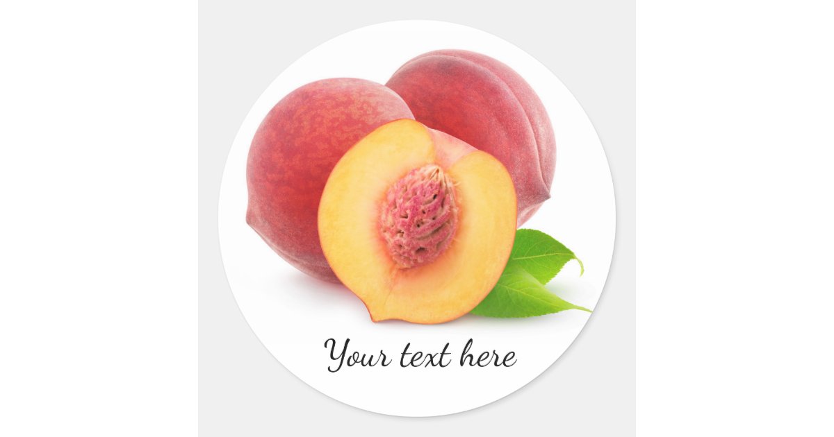 Fresh peaches classic round sticker | Zazzle