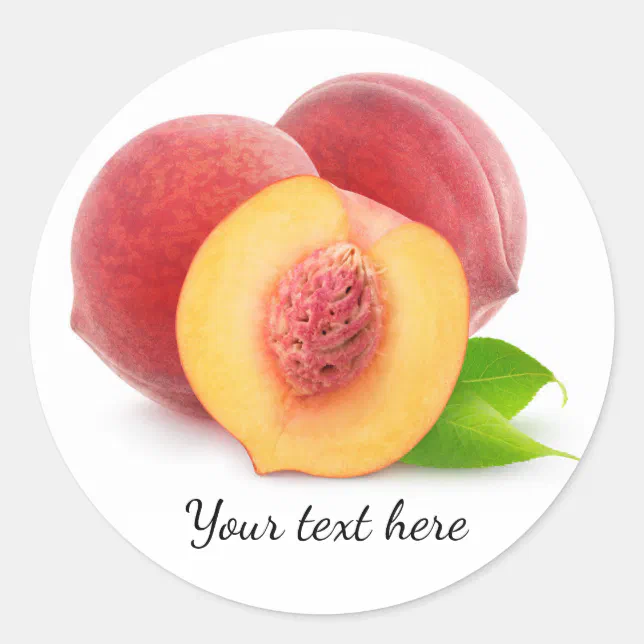 Fresh peaches classic round sticker | Zazzle