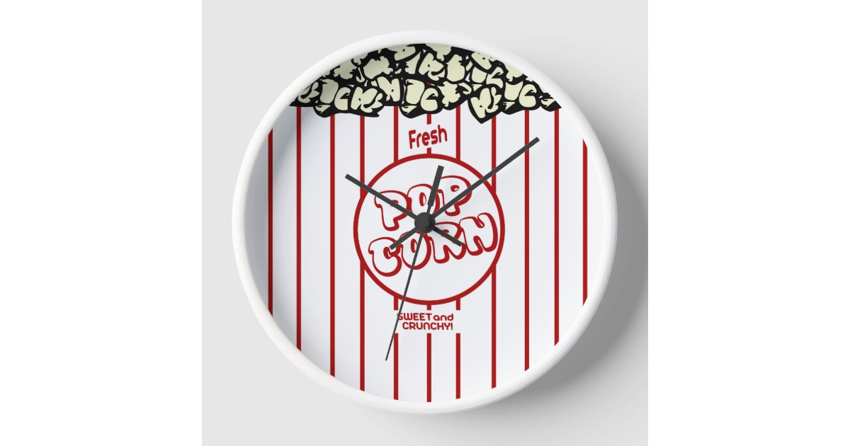 Fresh Popcorn Clock | Zazzle