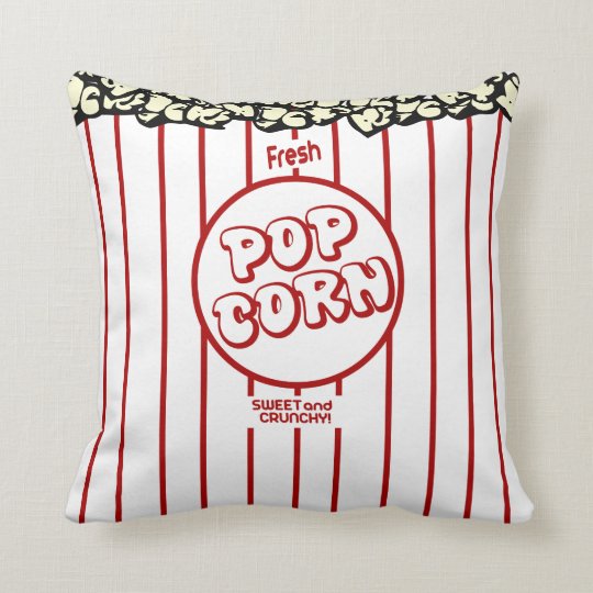 Fresh Popcorn Home Movie Theater Throw Pillow | Zazzle.com