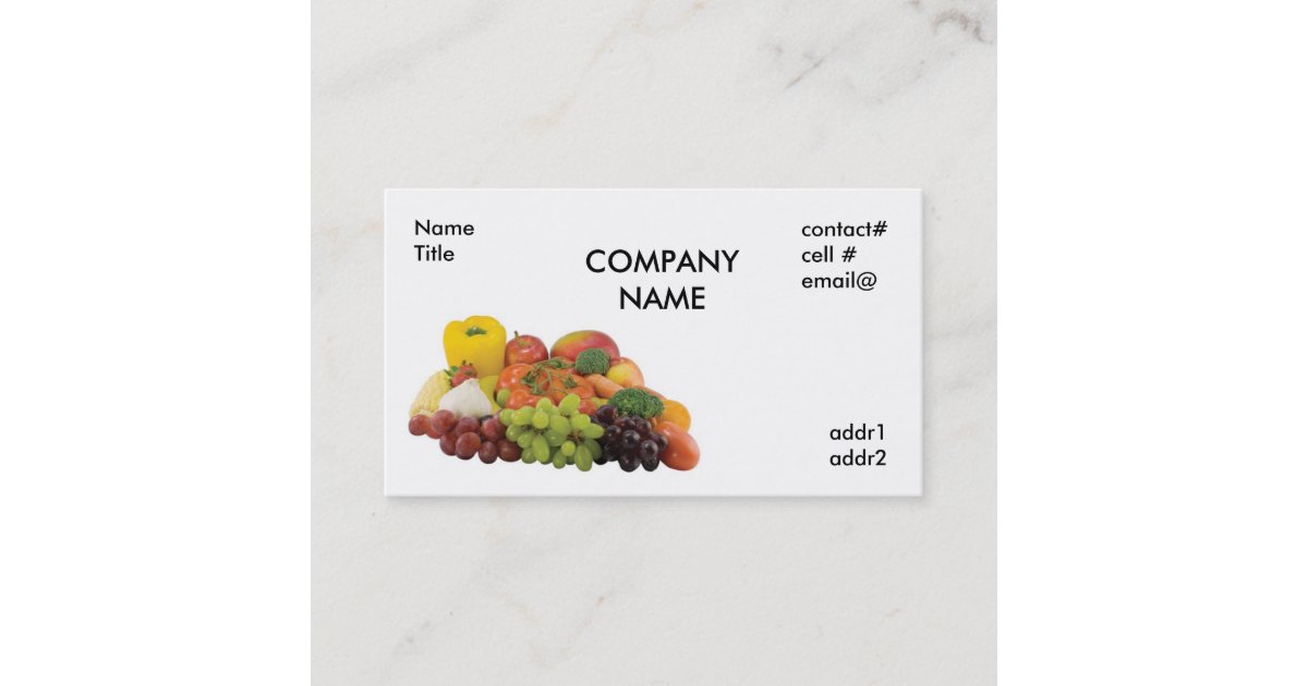 fresh produce business card | Zazzle