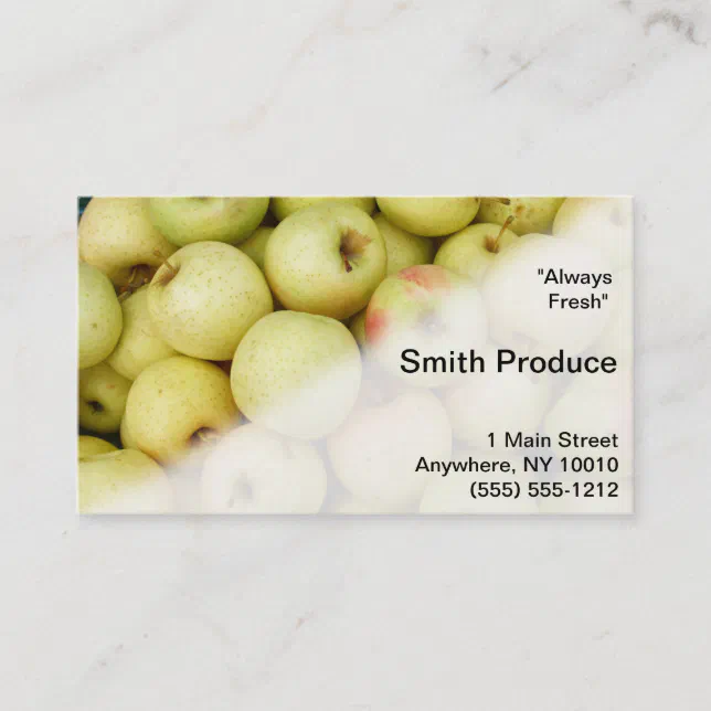 Fresh Produce Business Card | Zazzle
