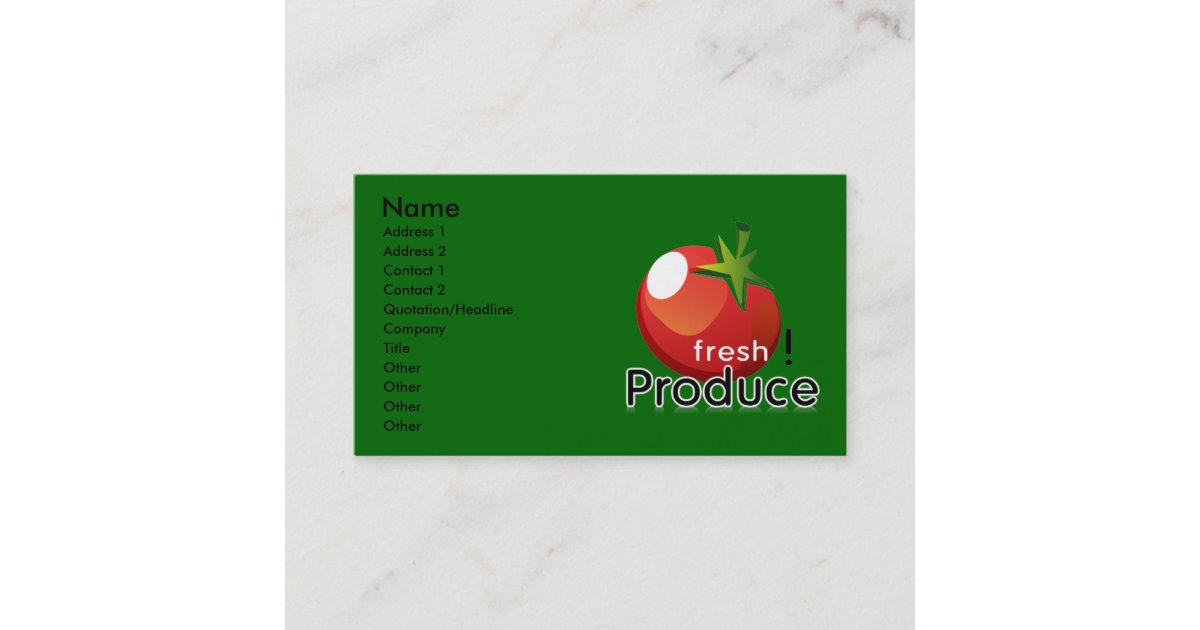 Fresh Produce Business Cards | Zazzle