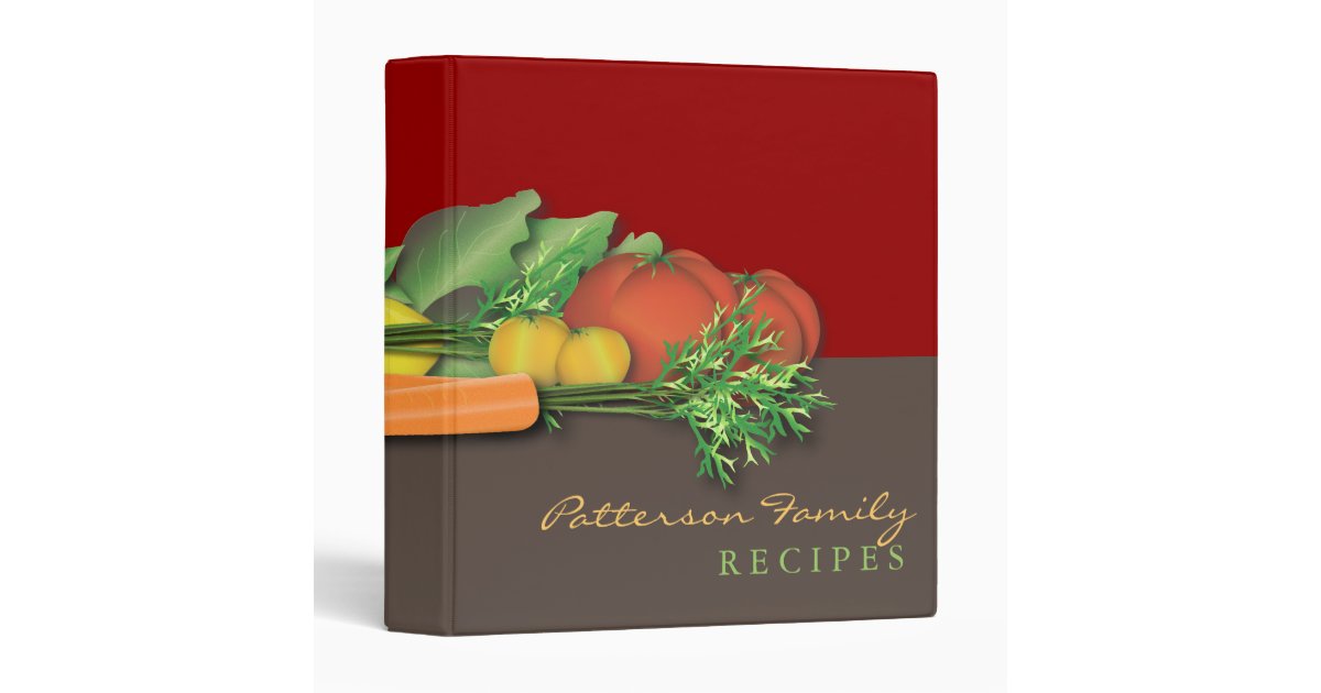 Fresh Produce Family Recipe Cookbook Binder | Zazzle