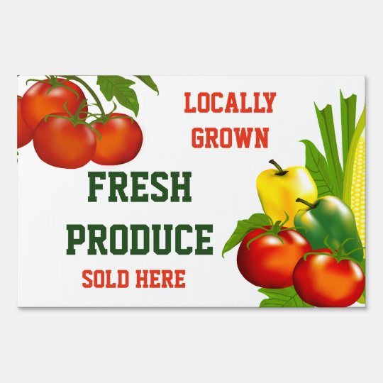 Fresh Produce Farm Stand Lg Yard Sign | Zazzle.com