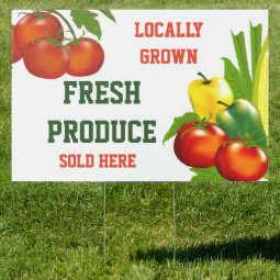 Fresh Produce Farm Stand Lg Yard Sign | Zazzle