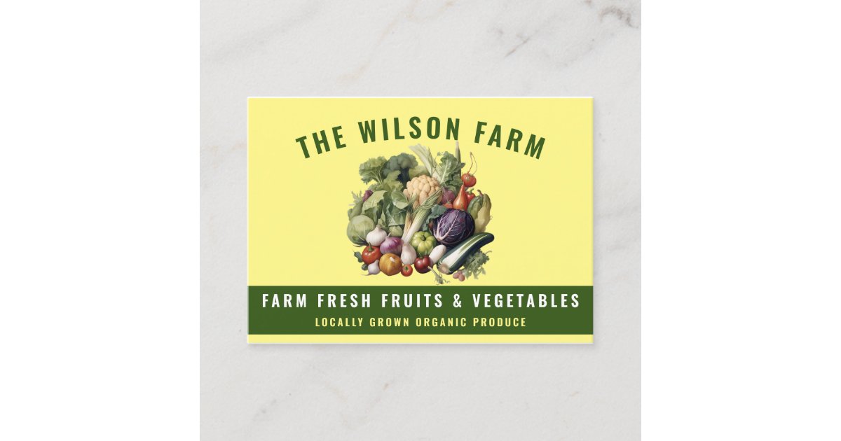 Fresh Produce Farmers Business Card | Zazzle