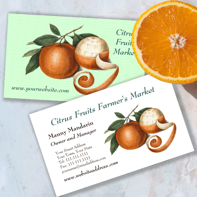 Fresh Produce Farmers Market Vintage Style Business Card | Zazzle