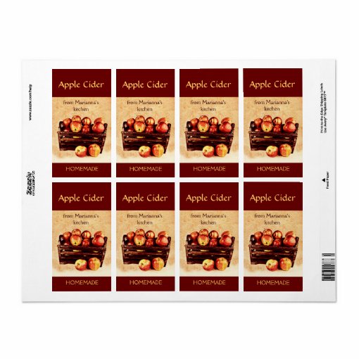 Fresh red apples in a basket apple cider label | Zazzle
