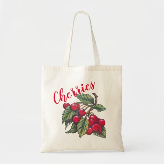 Fresh Red Cherry Cherries Fruit Shopping Retro Tote Bag | Zazzle.com