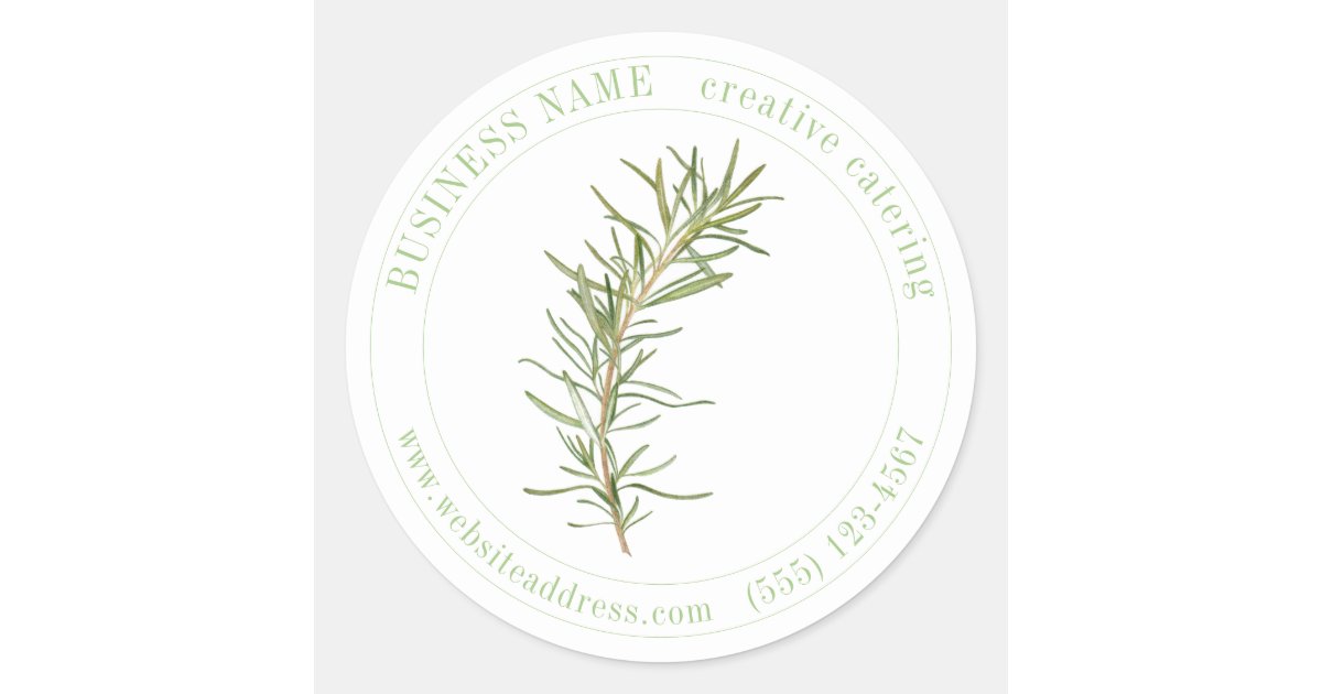 FRESH ROSEMARY Biz ID Large Round Stickers | Zazzle