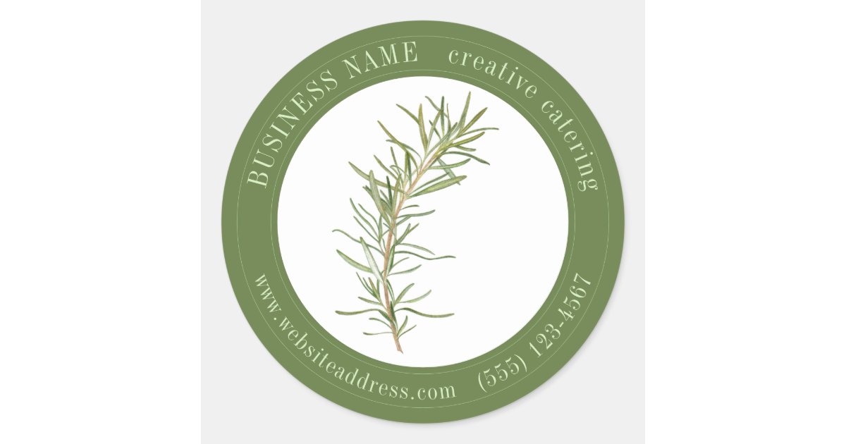 FRESH ROSEMARY Biz ID Large Round Stickers II | Zazzle